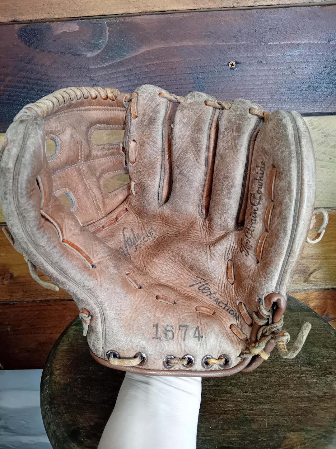 Vintage Leather Baseball Glove - Etsy