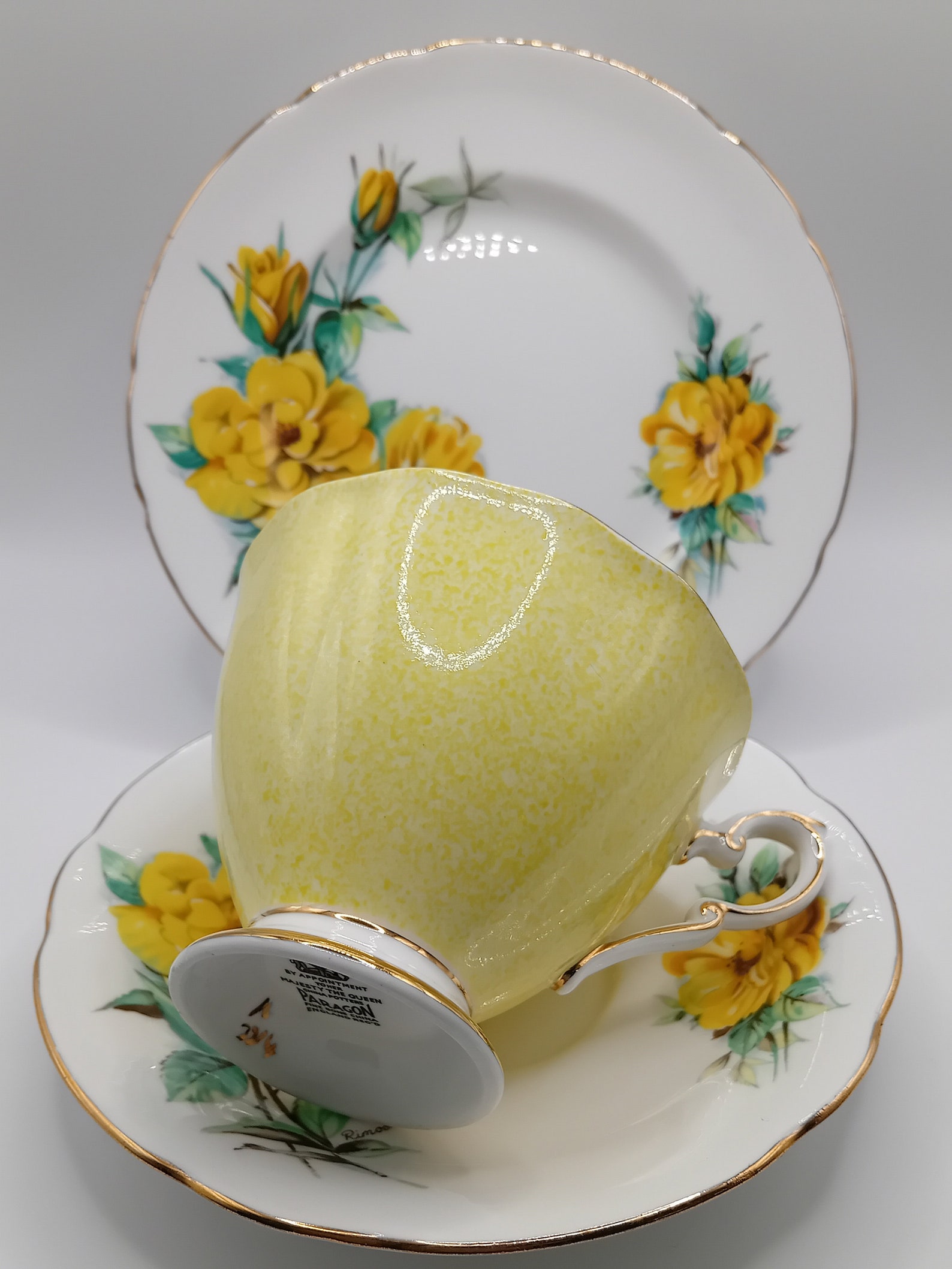 Paragon Fine Bone China Yellow Rose Teacup Trio - Etsy