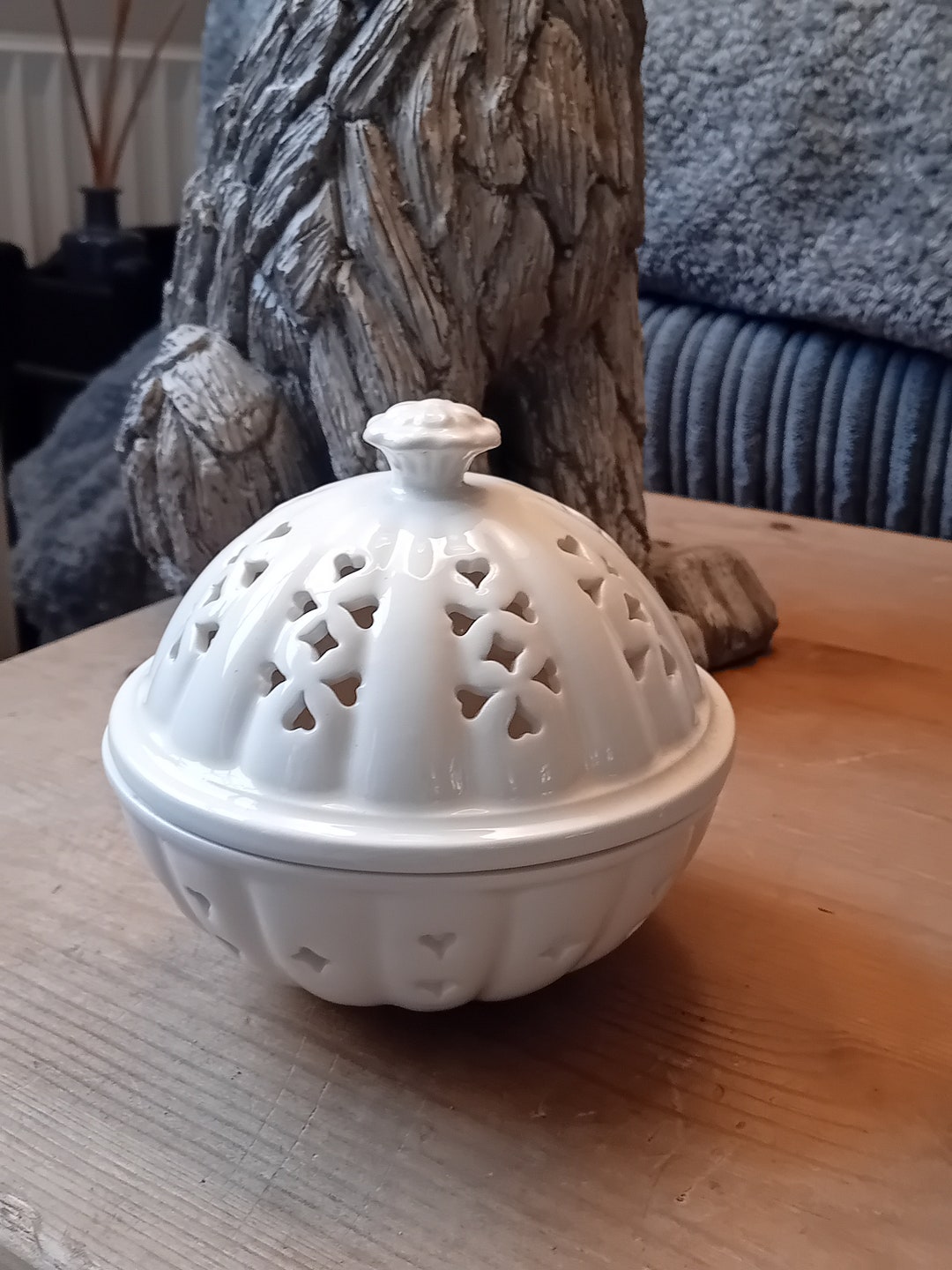 Royal Creamware Fine Pottery Pierced Pot Pourri Lidded Dish - Etsy