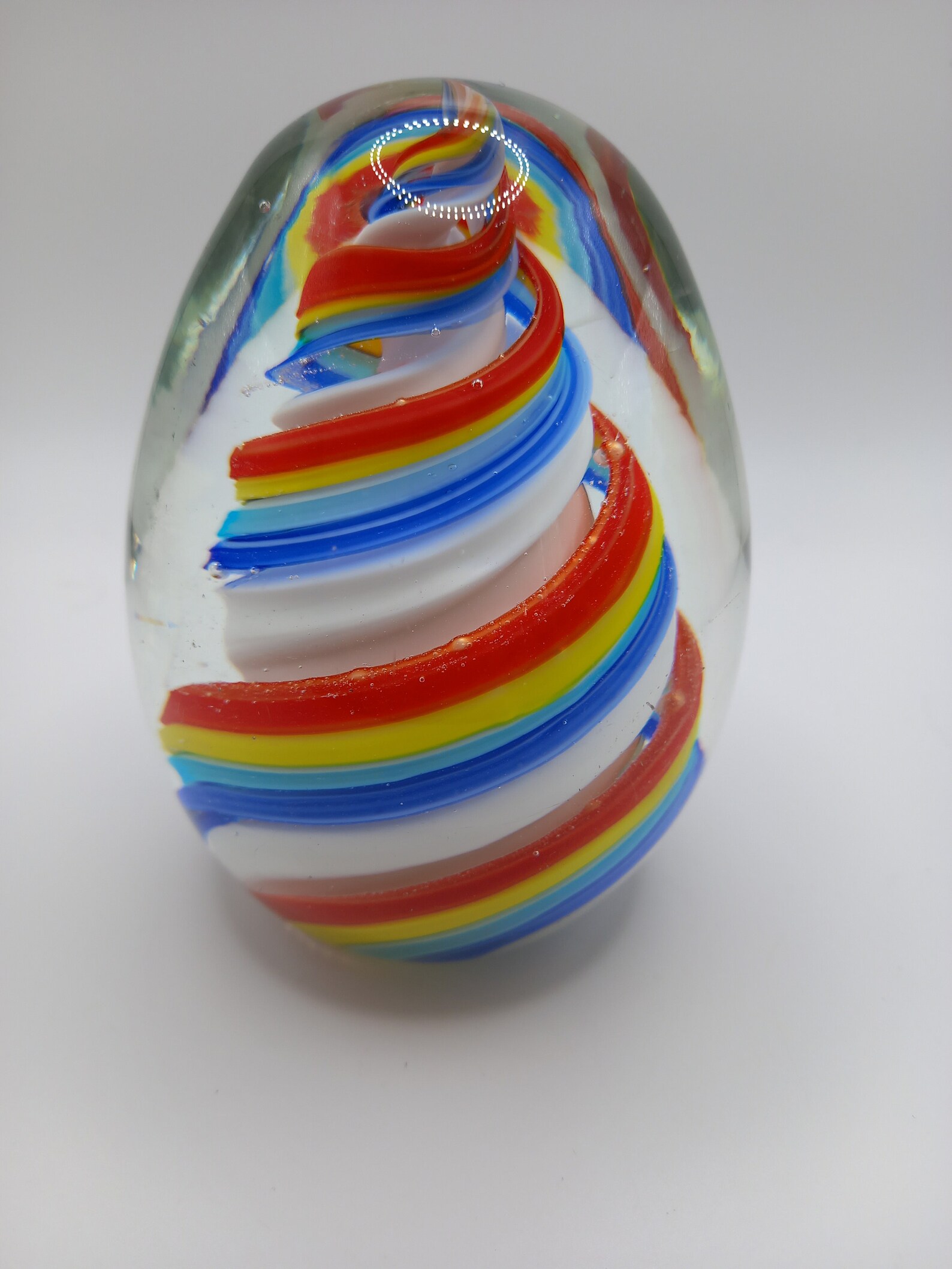 Beautiful Large Candy Striped Egg Shaped Paperweight - Etsy