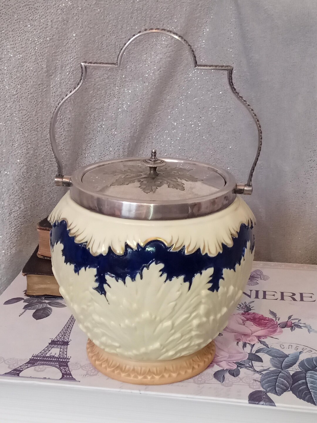Antique English Worcester Biscuit Barrel - Etsy