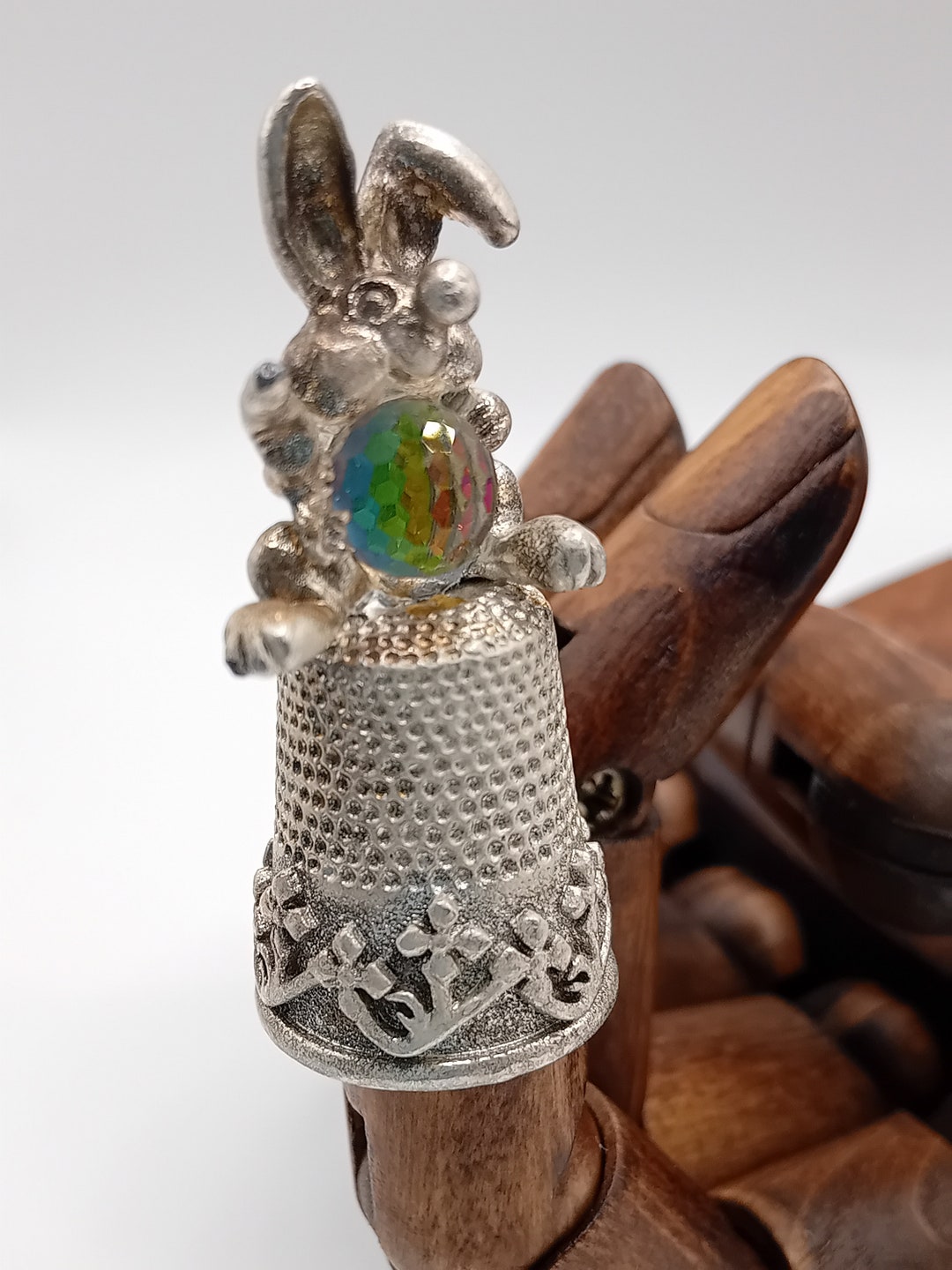Silver and Crystal Character Collectable Thimble- Rabbit - Etsy