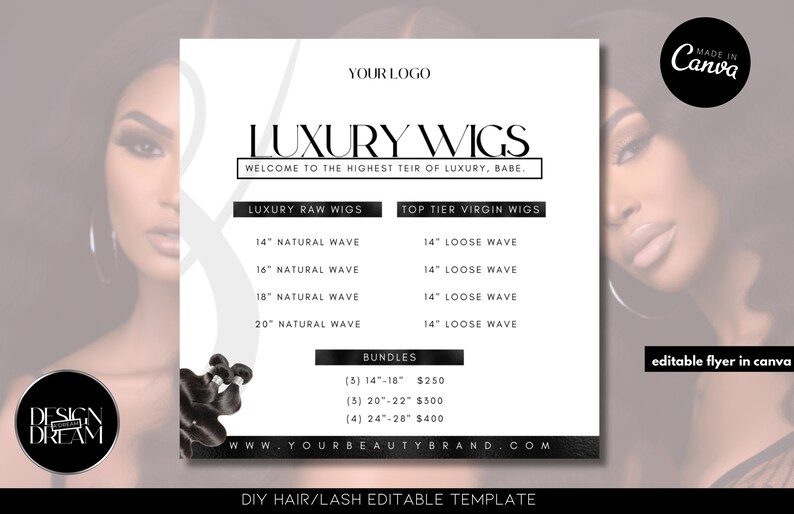 Wig Price List | Hair Flyer | Beauty Flyer | Hairstylist Flyer ...