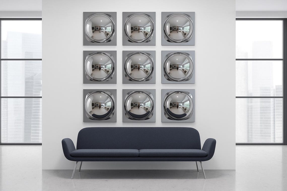 Nine (9) Sixties Chrome Dome Bubble Mirrors - (9 Pieces) - Etsy