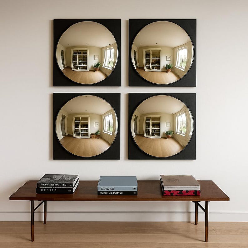 Four(4) Chrome Bubble Mirrors - Etsy