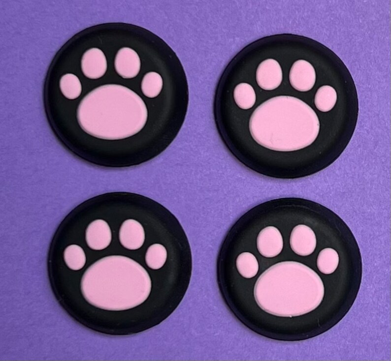 4x Cat Paw Thumb Grips Joystick Controller Analog Stick Rubber Cap ...