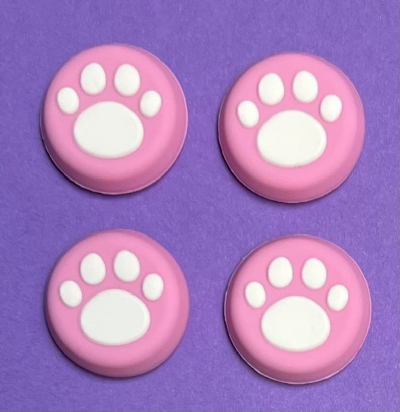 4x Cat Paw Thumb Grips Joystick Controller Analog Stick Rubber Cap ...