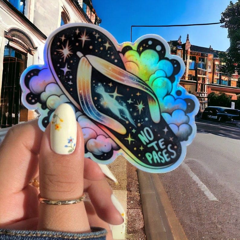 No Te Pases Funny Latina Sticker - Spanish Holographic Chancla Vinyl ...