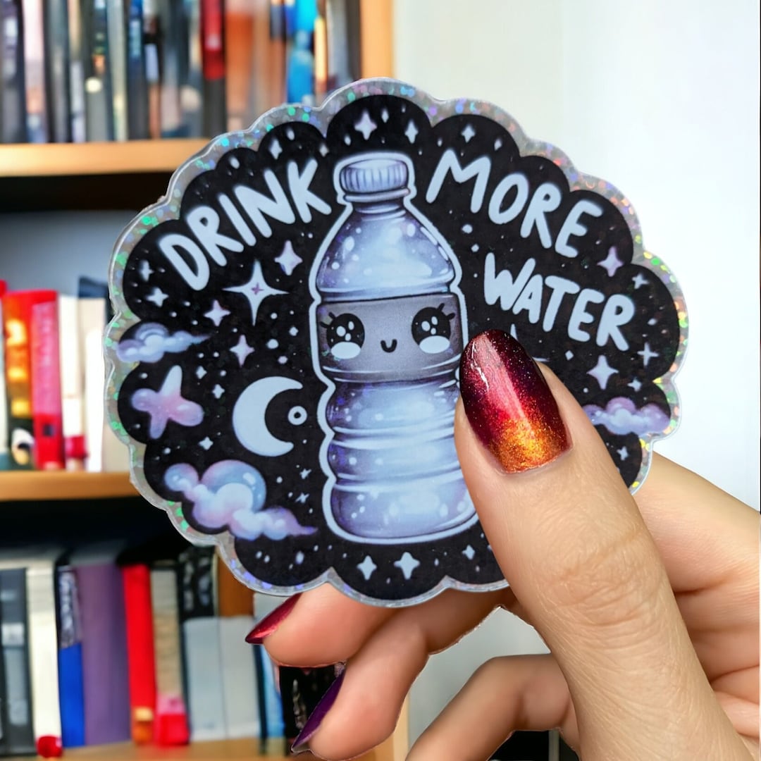 Drink More Water Sticker Reminder for Tumbler Glitter Die Cut Sticker ...