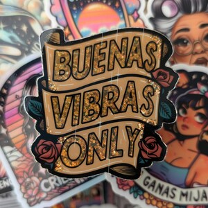Buenas Vibras Only Glitter Sticker - Cute Latina Sticker - Funny ...