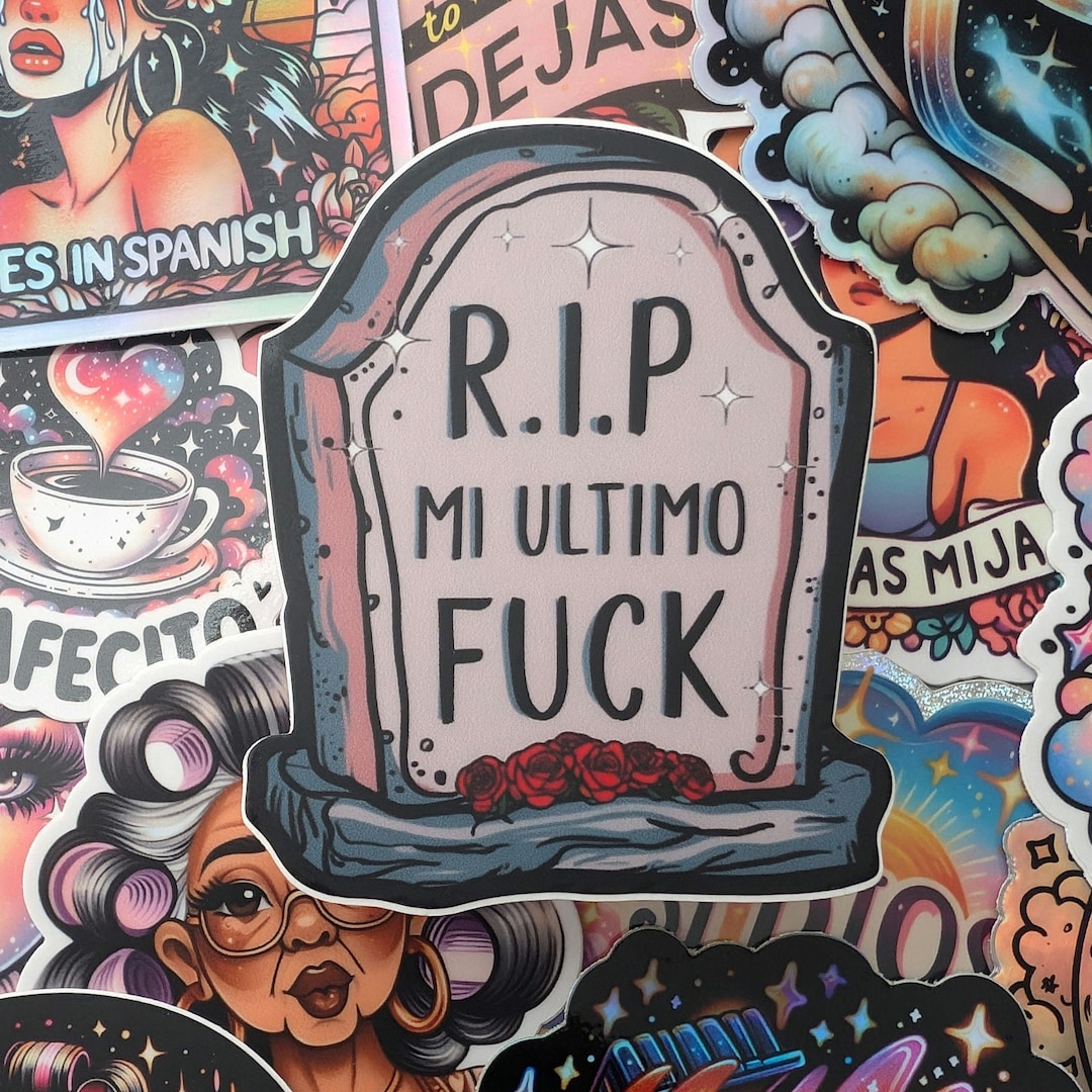 Spanish Saying - RIP Gravestone Sticker - Latina Halloween Sticker ...