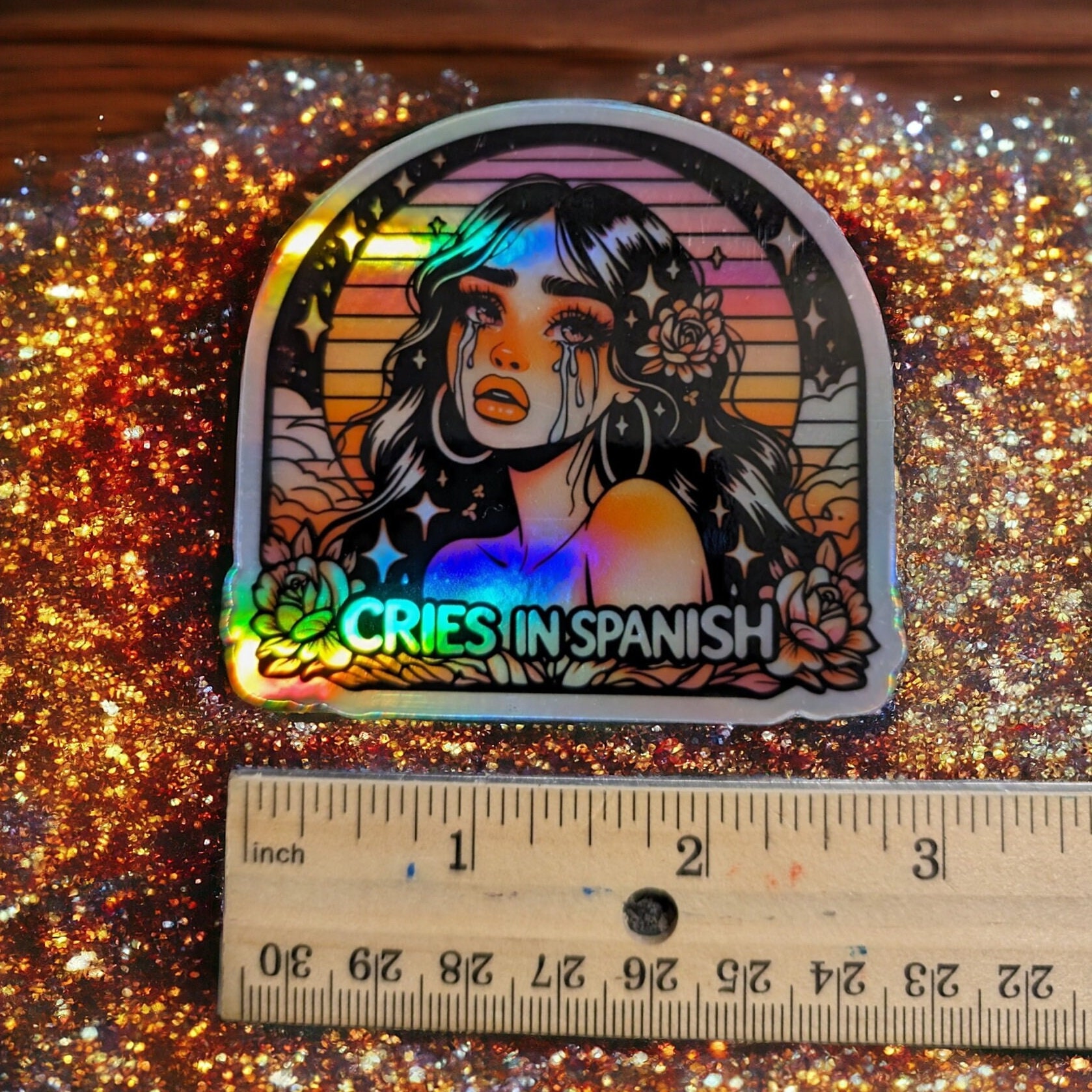 Holographic Waterproof Dramatic Latina Holographic Sticker - Emotional ...