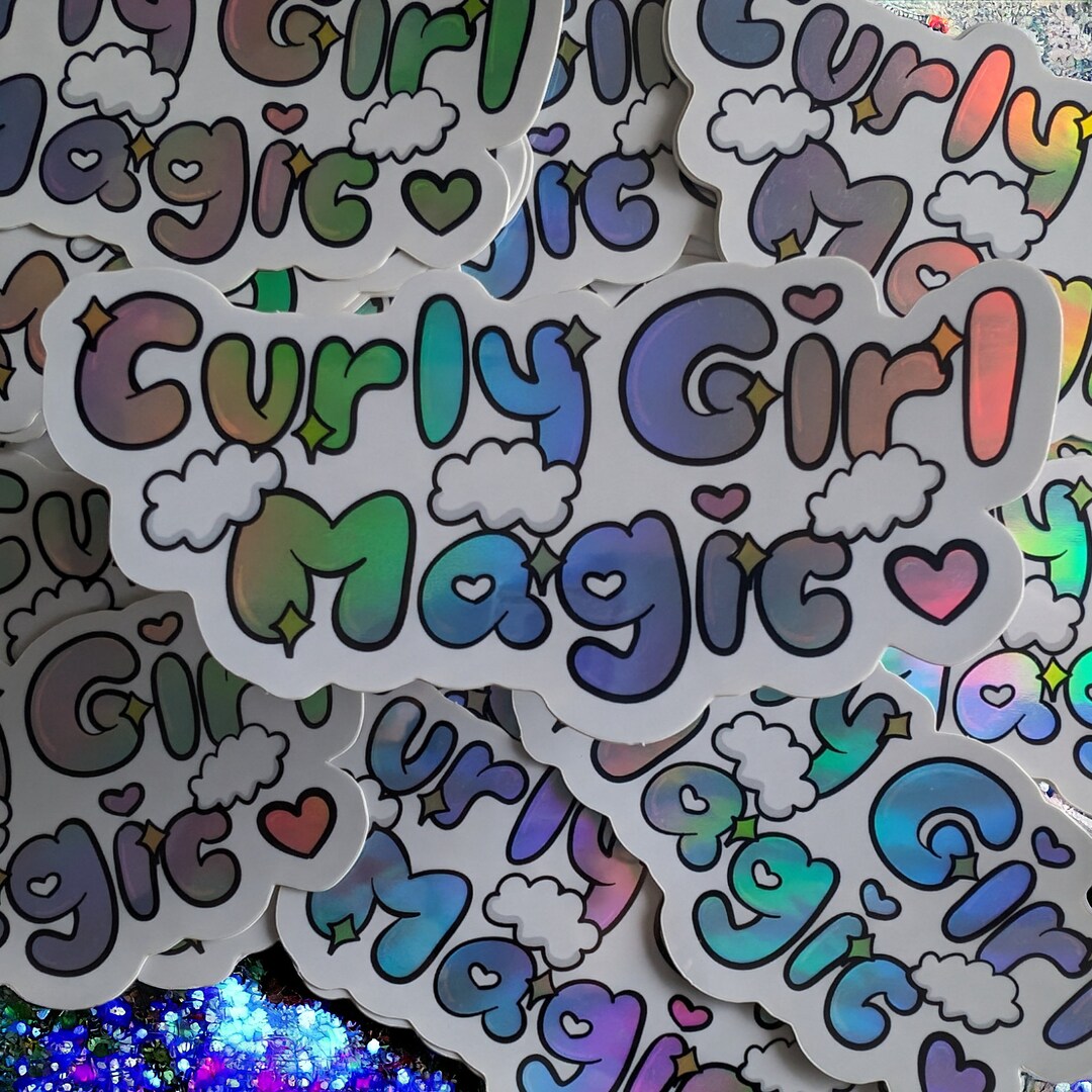 Curly Girl Magic Waterproof Holographic Sticker - Girly Stickers for ...