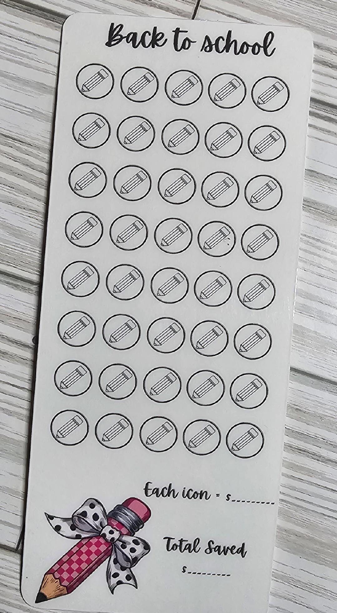 Back to School Tracker//laminated Tracker//savings Challenge//back to ...