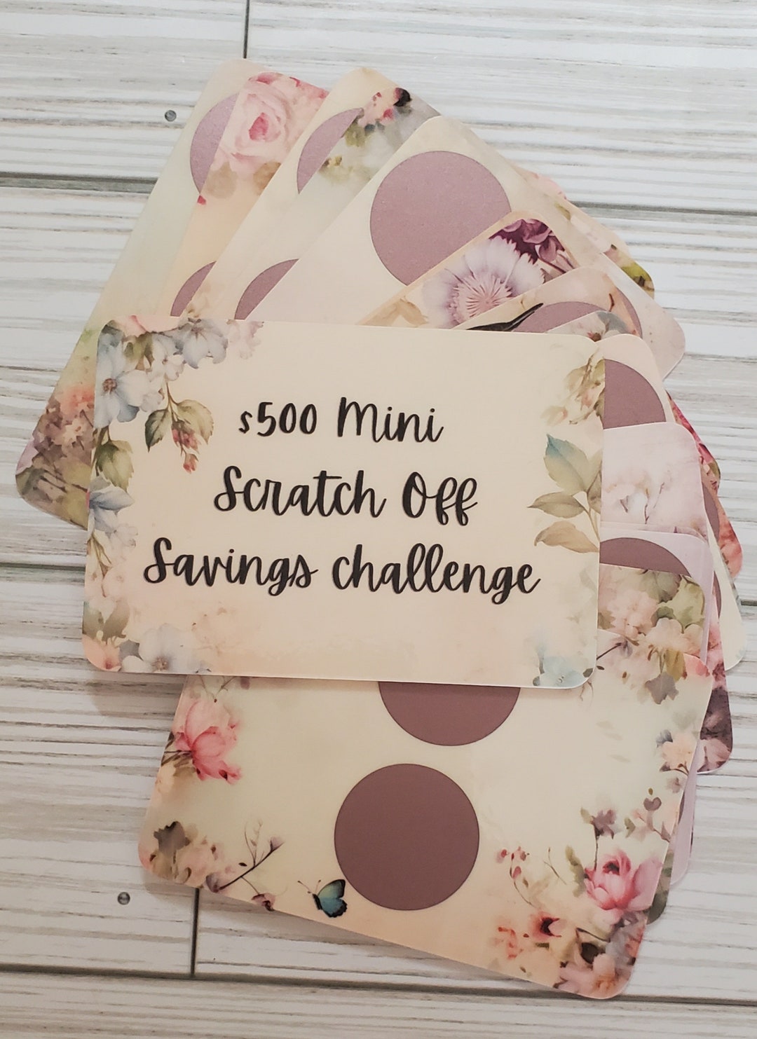 Floral Scratch off Savings Challenge//cash Stuffing//savings Challenge ...