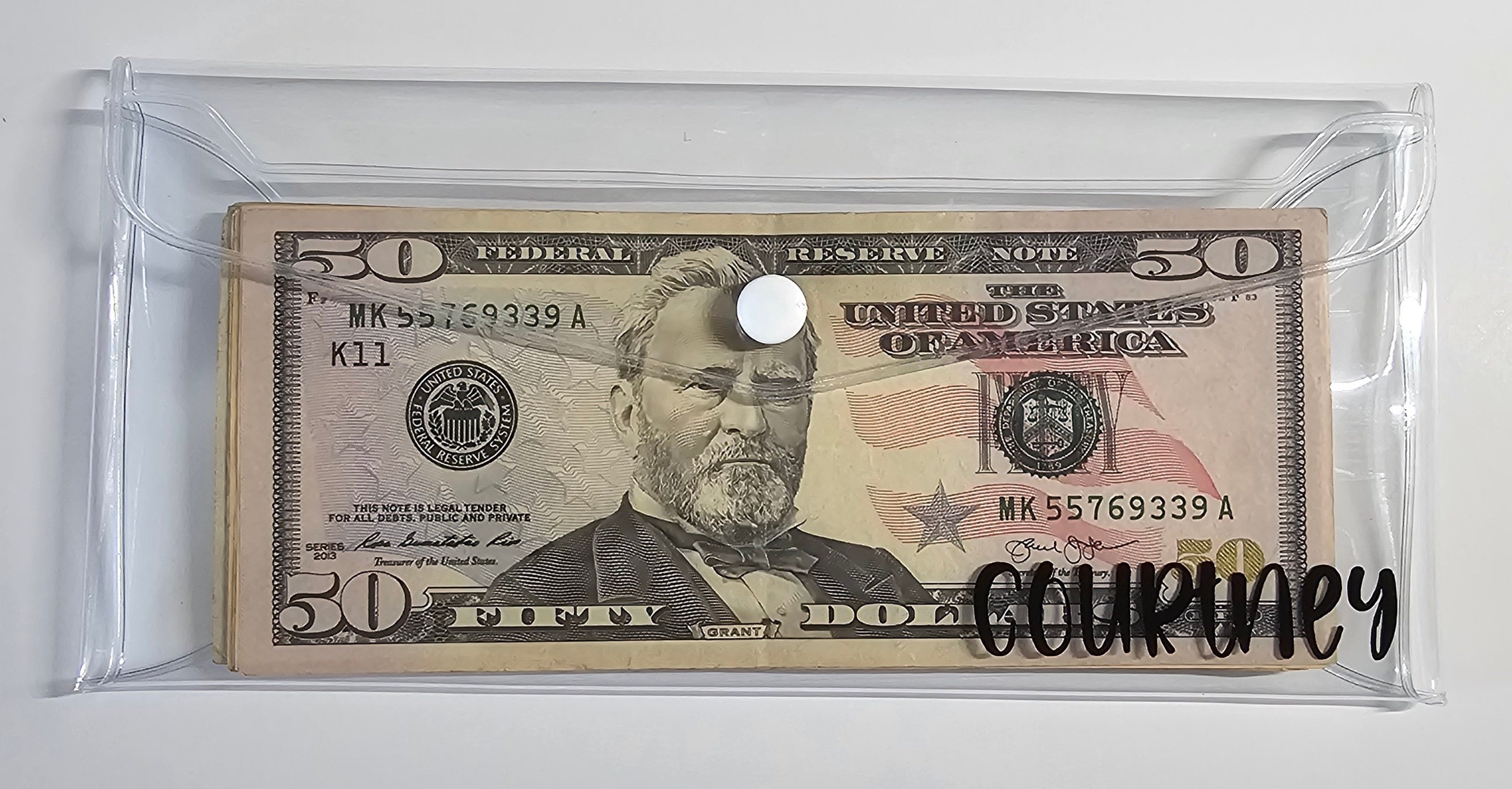 Personalized Clear Money Pouch With White Snap//bank Withdrawal ...