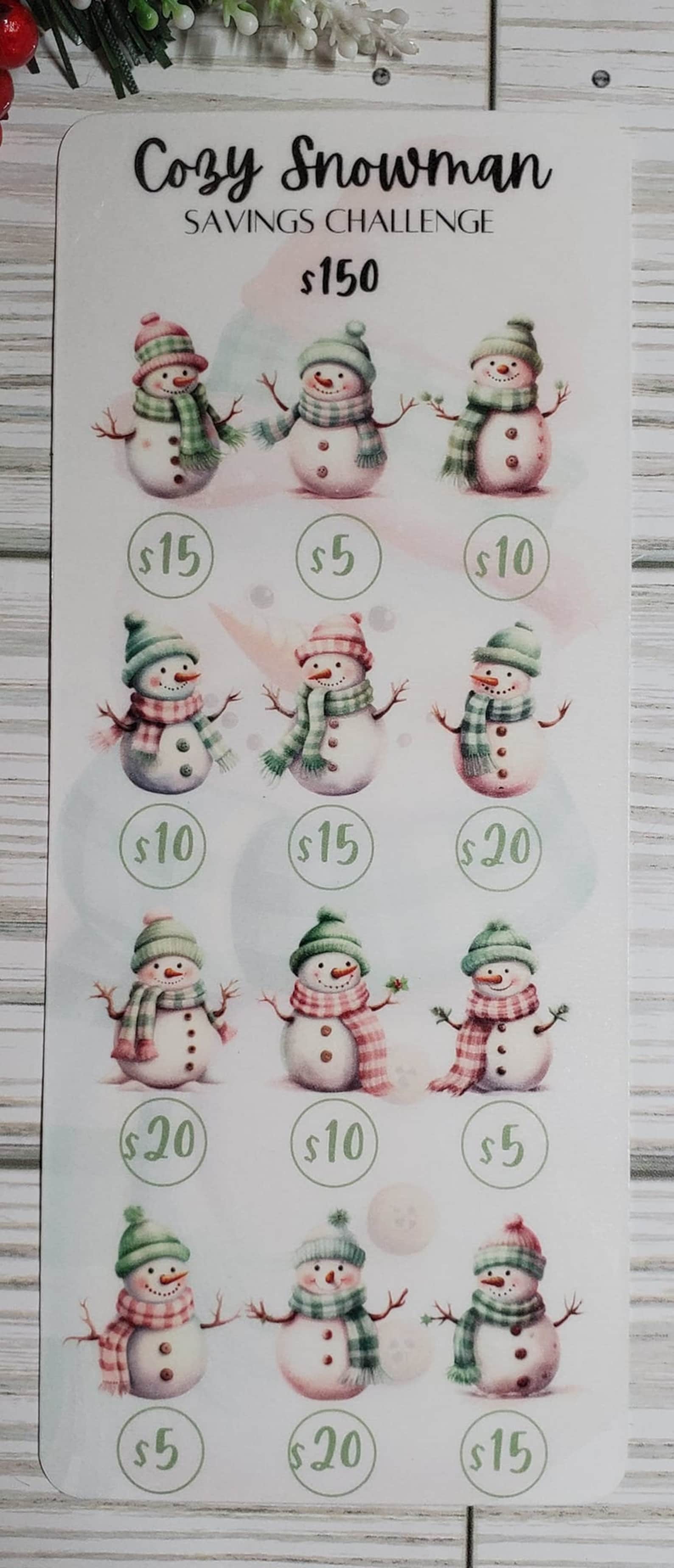 150-dollar Cozy Snowman Savings Challenge//savings Challenge//budgeting ...