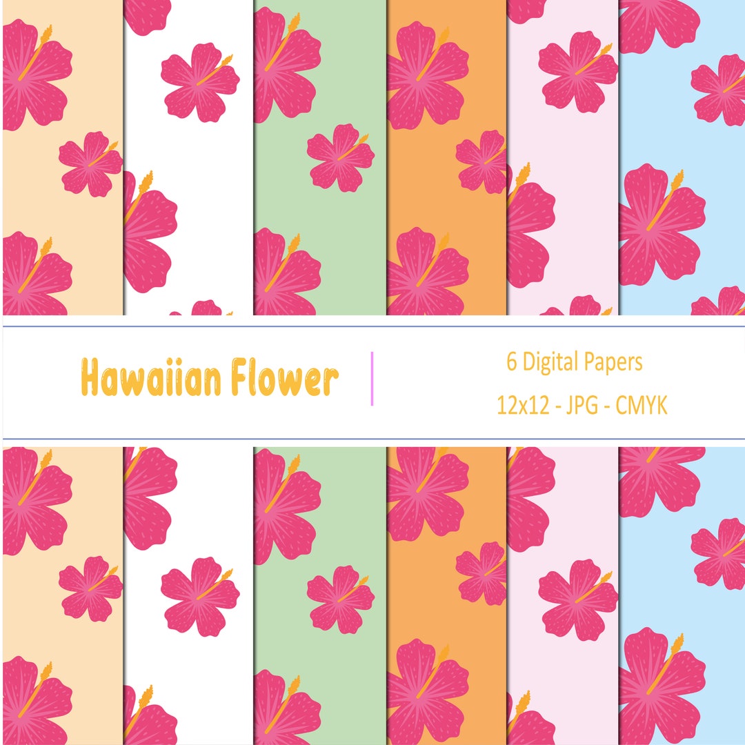 Hawaiian Flower Digital Papers - Etsy