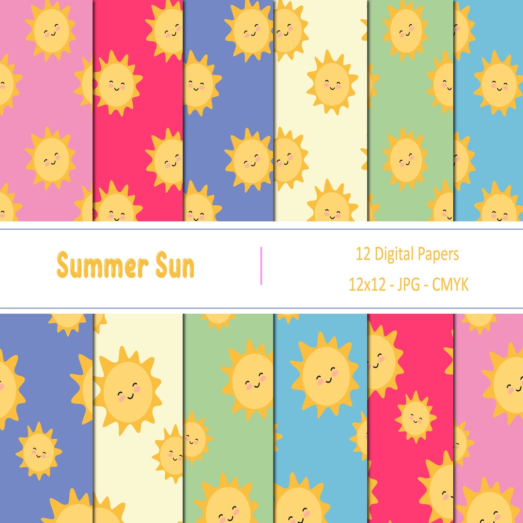 Summer Sun Digital Papers / Digital Patterns - Etsy