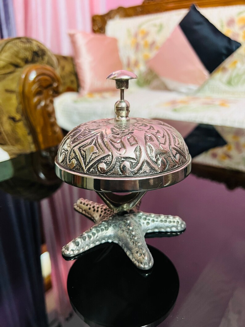 Star Desk Bell, Solid Aluminium Desk Bell, Calling Bell, Ornate Bell ...