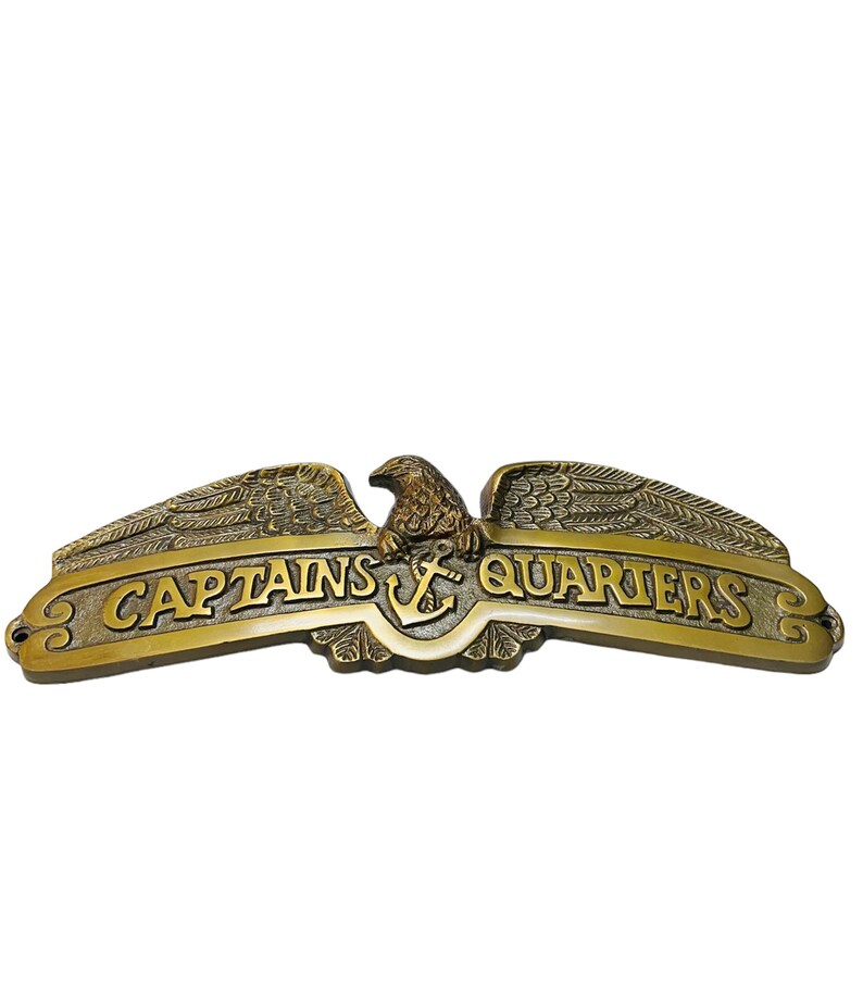 CAPTAIN QUARTERS Beach Sign, Eagle Captain Batch, Gate Decor, Plaque ...