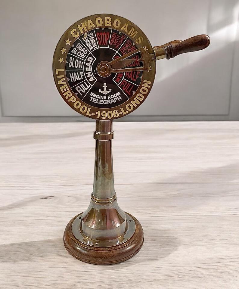 18 Inch Brass Ship Telegraph, Engine Telegraph, Working Telegraph ...