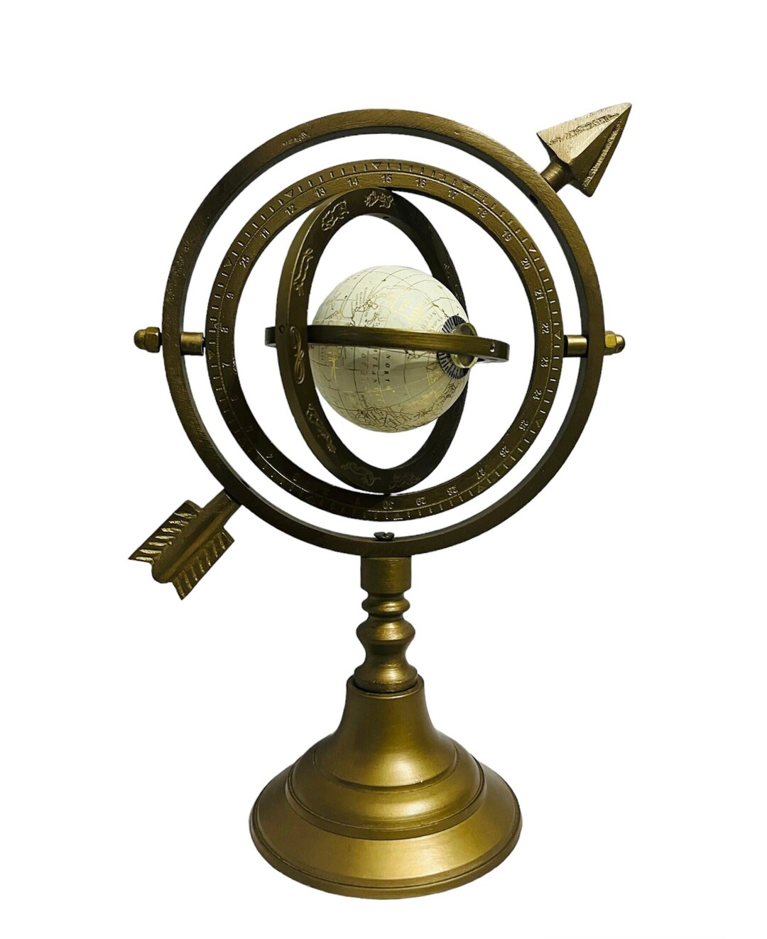 Nautical Aluminium Armillary, Arrow Armillary Sphere Globe Engraved ...