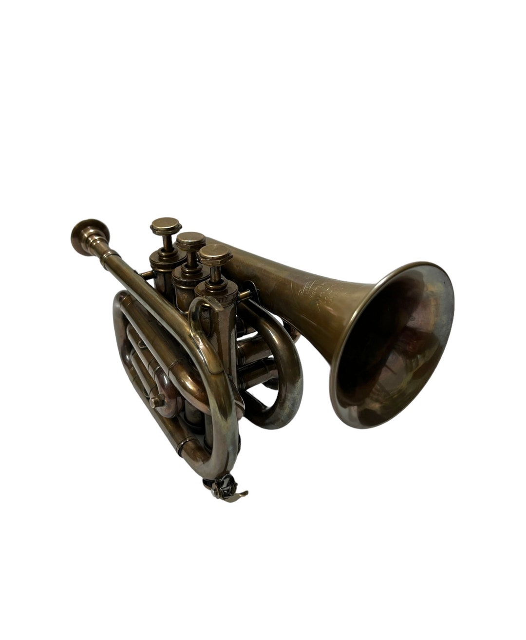 Nautical Brass Bugle Trumpet – 3 Valve Musical Horn Instrument Decor - Etsy