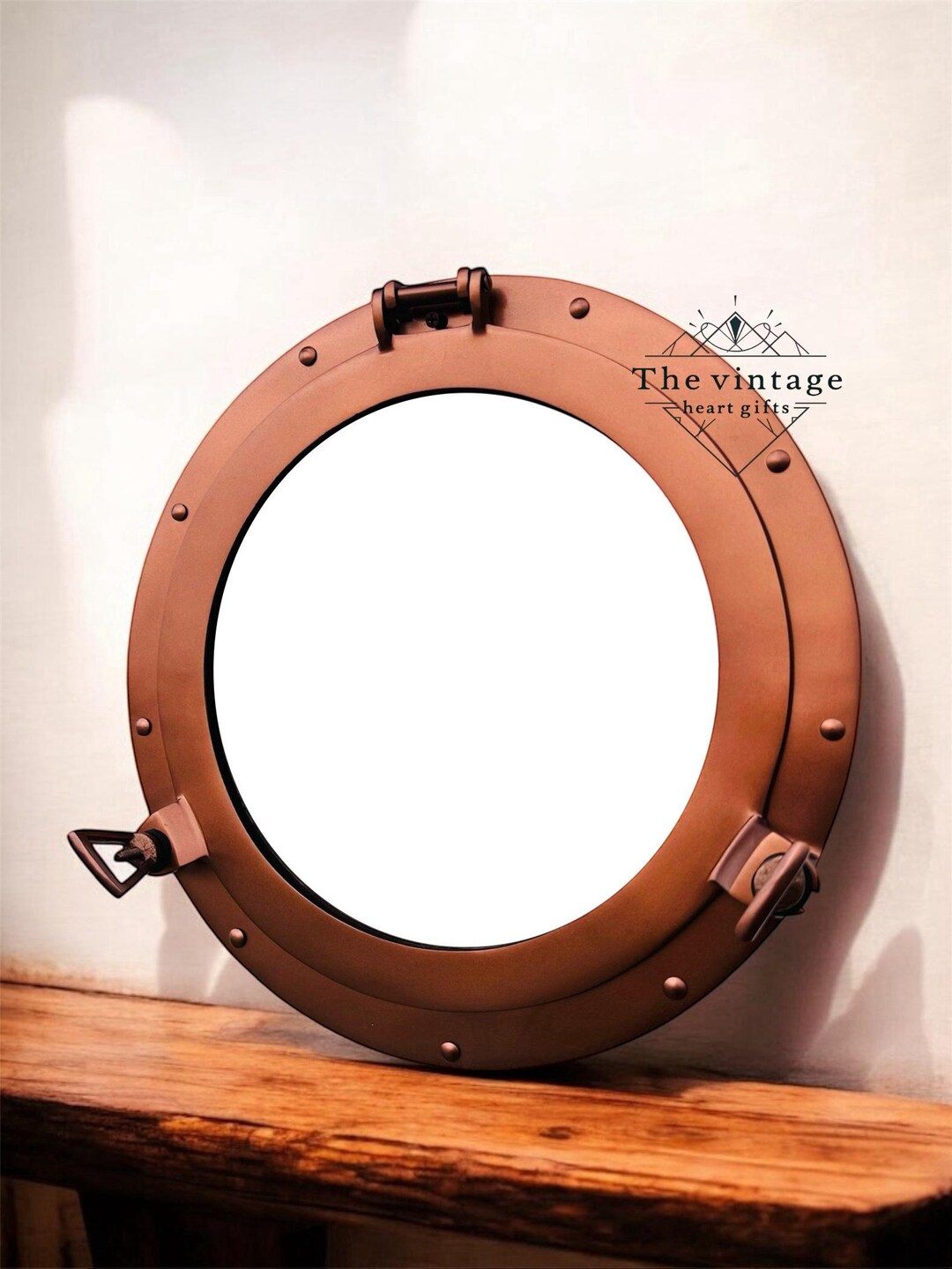 Nautical Copper Porthole Mirror | Coastal Home Wall Decor | Steampunk ...