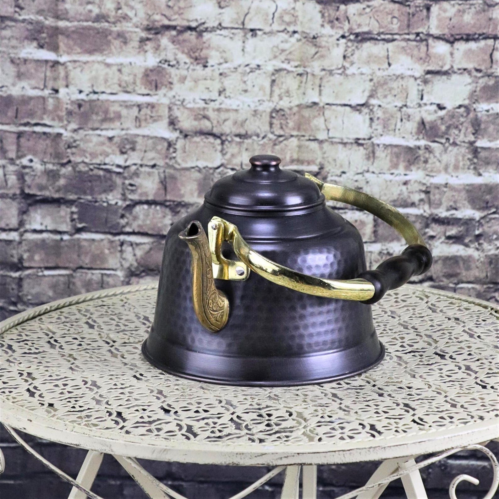 Copper Kettle Turkish Tea Maker Made by Pure THICK Copper - Etsy