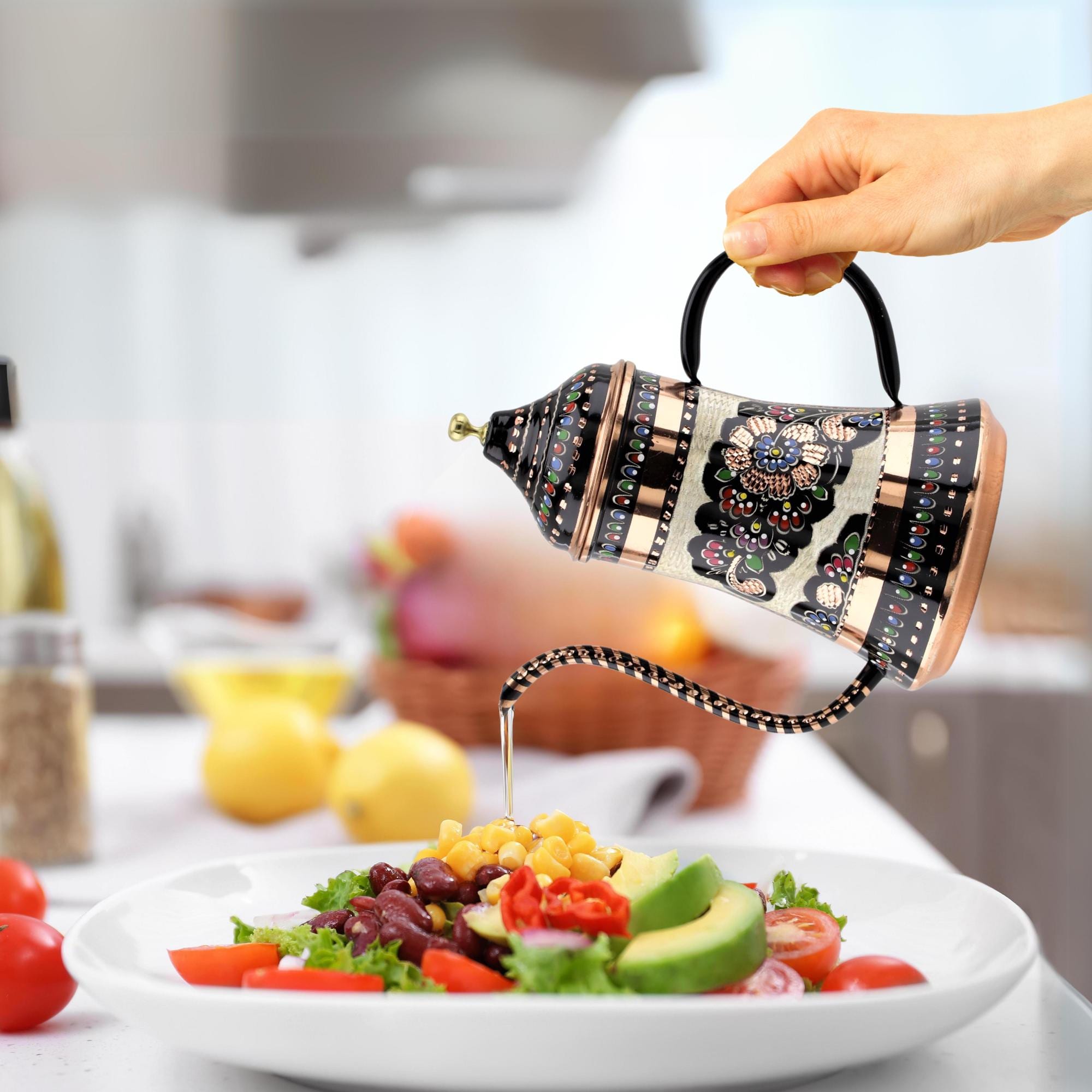 Copper Olive Oil Dispenser 600 Ml Oil Cruet Vinegar Copper Jug - Etsy