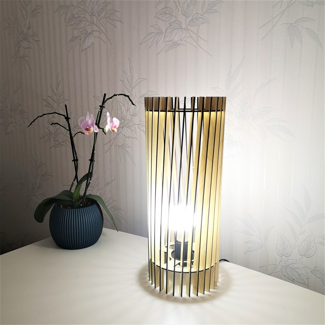 Wooden Table Lamb, Lamp Shade, Assembly Required Lamp - Etsy
