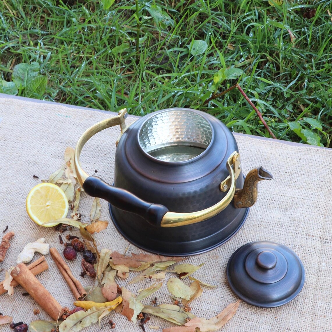 Copper Kettle Turkish Tea Maker Made by Pure THICK Copper - Etsy