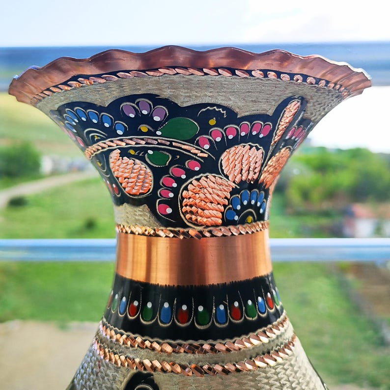 Copper Vase Turkish Copper Vase 100% Pure Copper Vase - Etsy