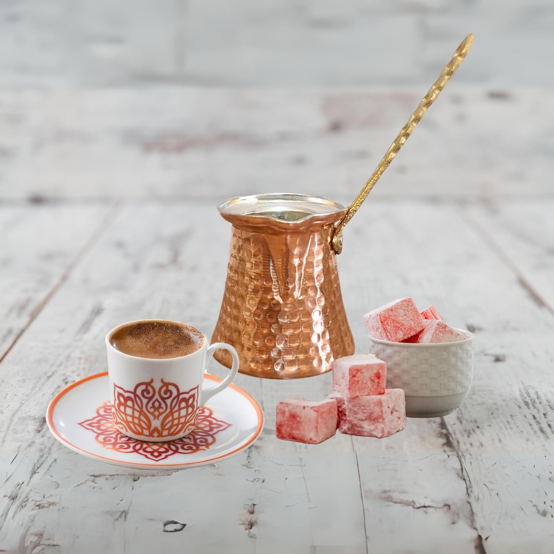 Copper Coffee Pot Jezve Turkish Coffee Maker With Brass Handle - Etsy