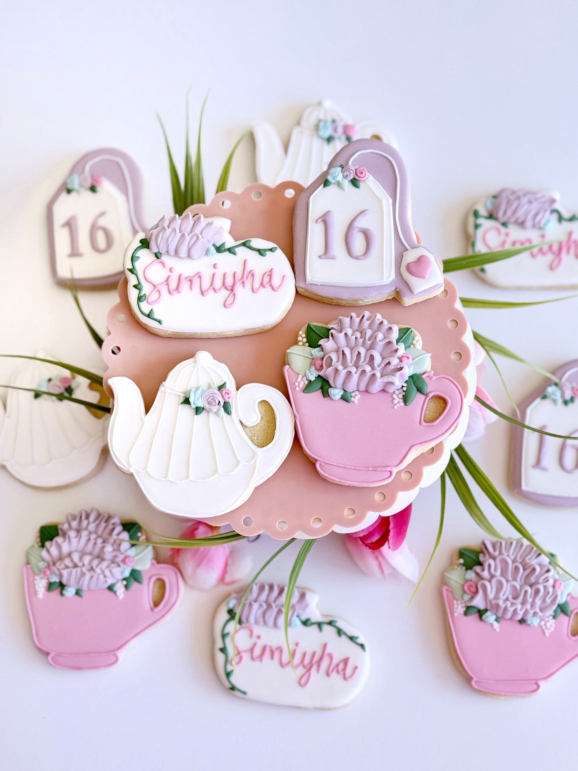 Custom Cookies, Decorated Sugar Cookies, Tea Party Cookies, Birthday ...