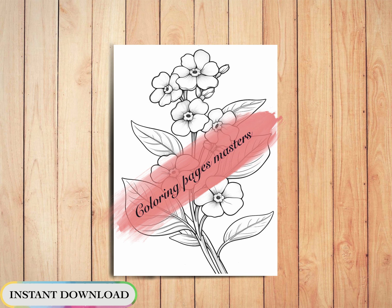 Flower Draws Coloring Page Book for Adults and Kids-instant - Etsy