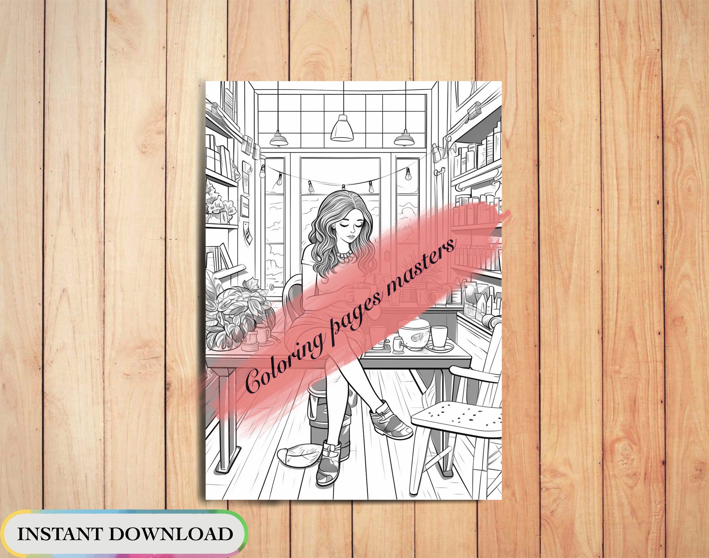 Coffee Lovers Coloring Page Book for Adults and Kids-instant Download ...