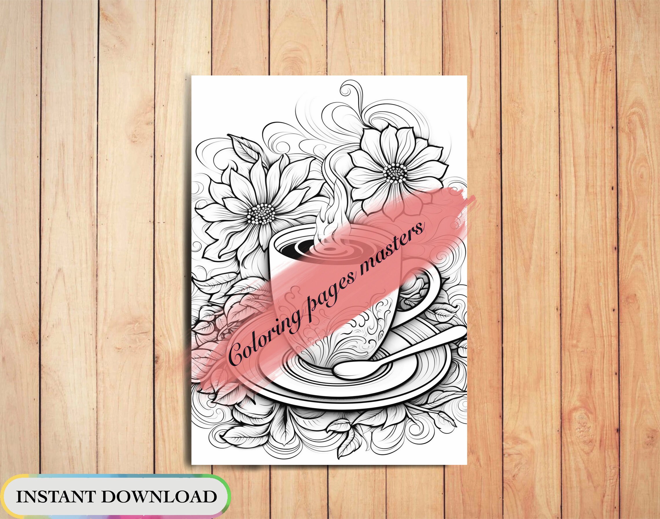 Coffee Lovers Coloring Page Book for Adults and Kids-instant Download ...