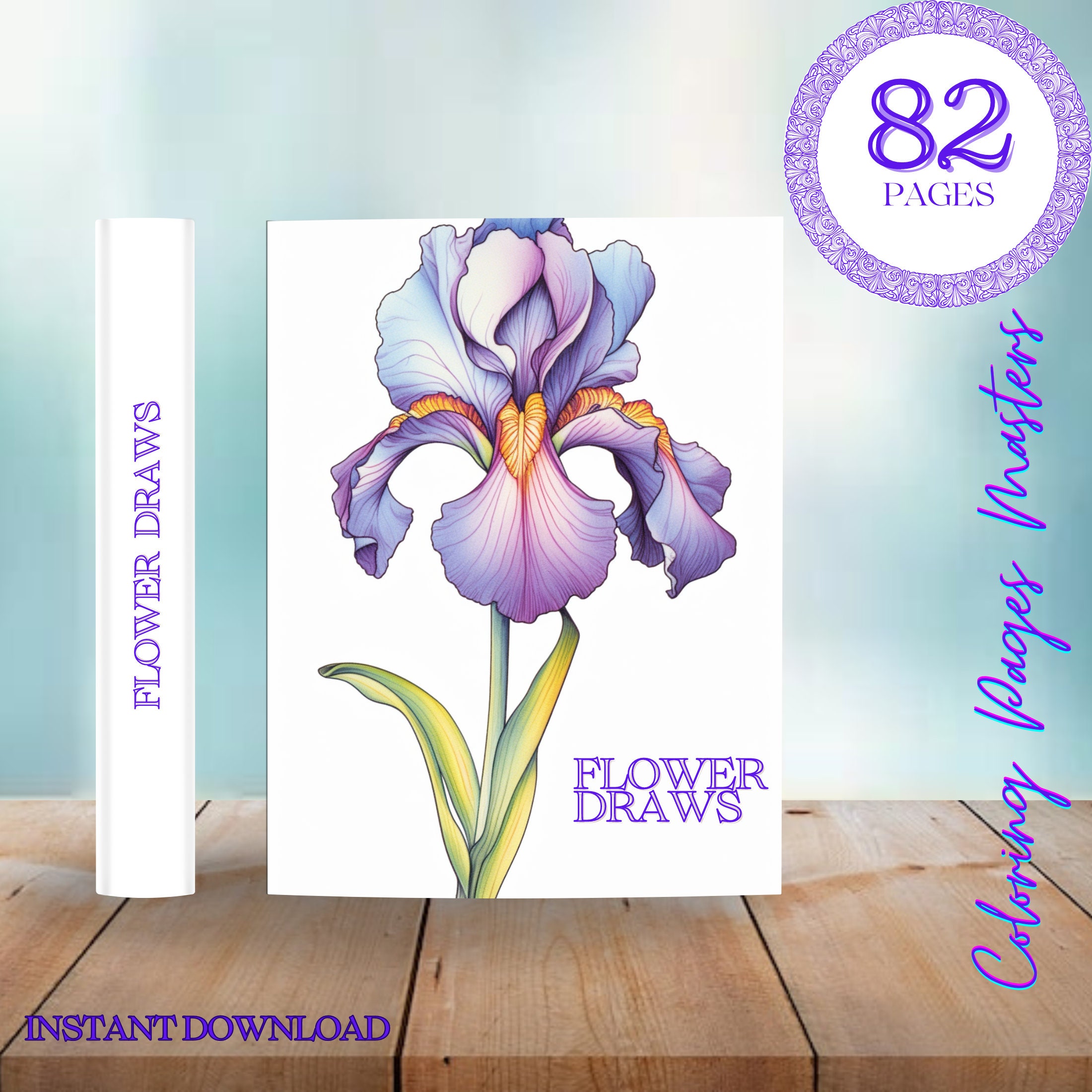 Flower Draws Coloring Page Book for Adults and Kids-instant - Etsy