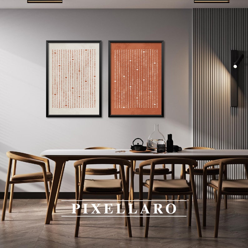 Japandi Terracotta Pebbles, Bundle of 2 Printable Art Japandi & Wabi Sabi Wall Art, Modern Print ...