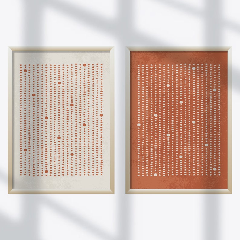 Japandi Terracotta Pebbles, Bundle of 2 Printable Art Japandi & Wabi Sabi Wall Art, Modern Print ...