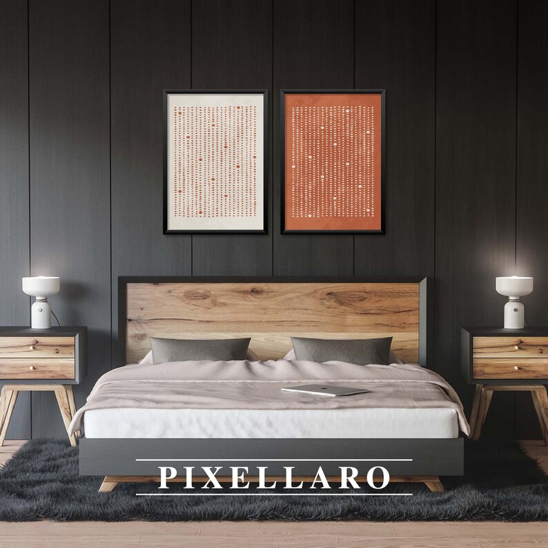 Japandi Terracotta Pebbles, Bundle of 2 Printable Art Japandi & Wabi Sabi Wall Art, Modern Print ...