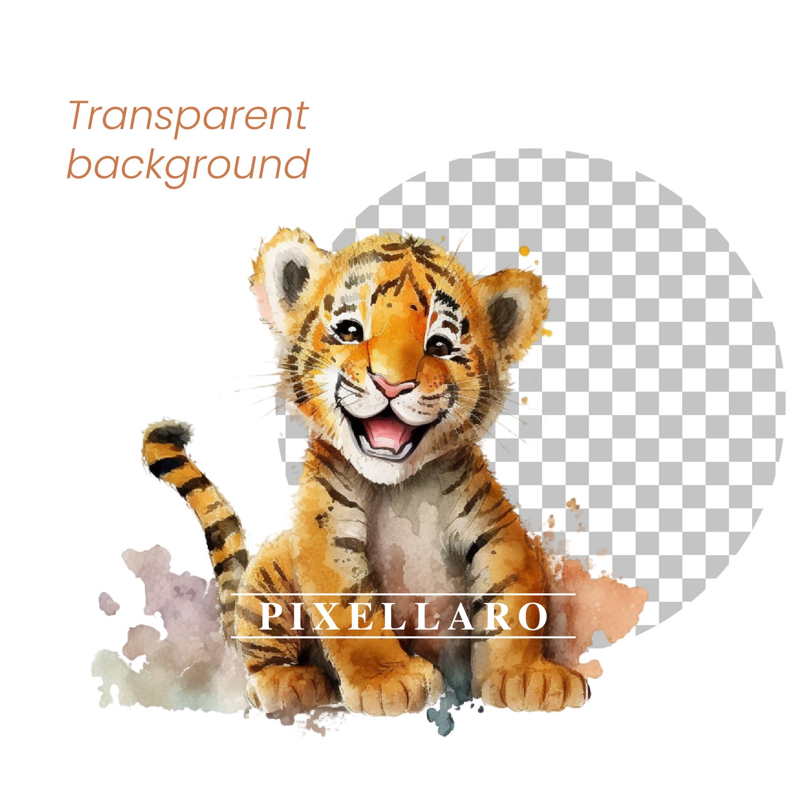 12 Cute Baby Zoo Animals Watercolor Illustration Clipart, PNG, Digital ...