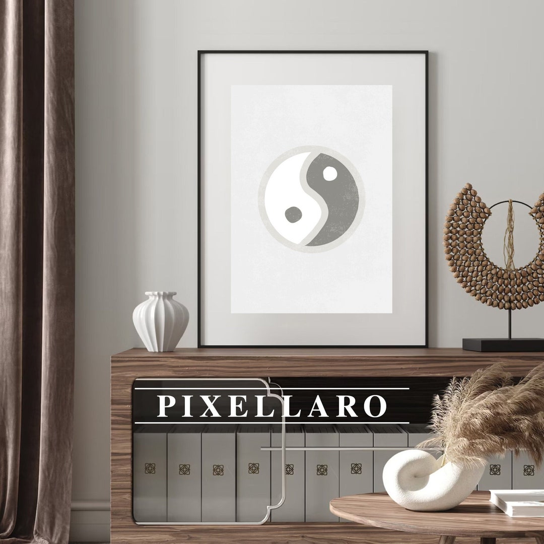 Minimal Japandi Yin-yang Tao Wall Print Printable Abstract Artwork for ...