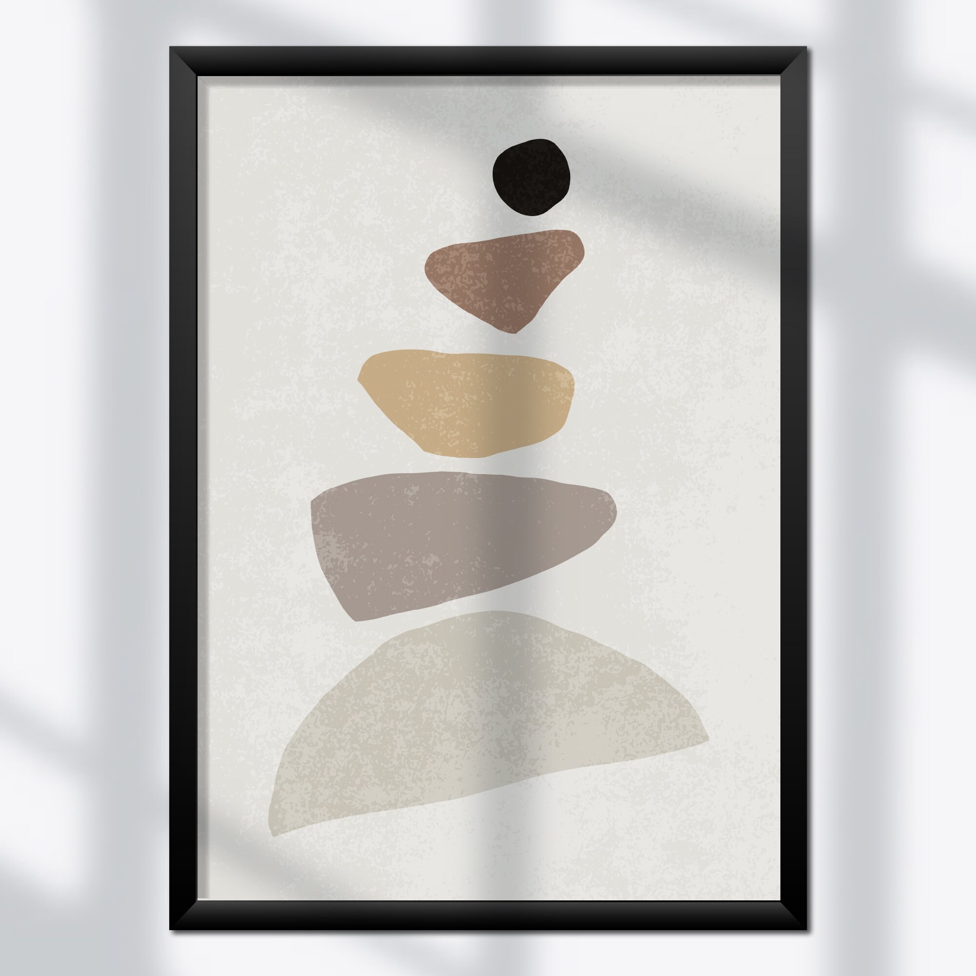 Abstract Zen Set of 3 Printable Art Japandi Wall Art Black - Etsy