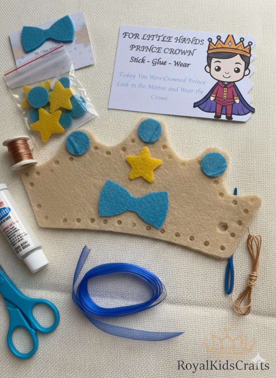 DIY Prince Felt Kit, Kids Sewing Project, Beginner Friendly Craft ...