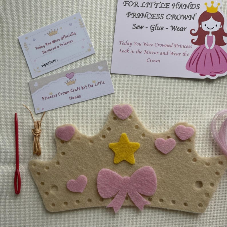 DIY Princess Felt Kit, Kids Sewing Project, Beginner Friendly Craft ...
