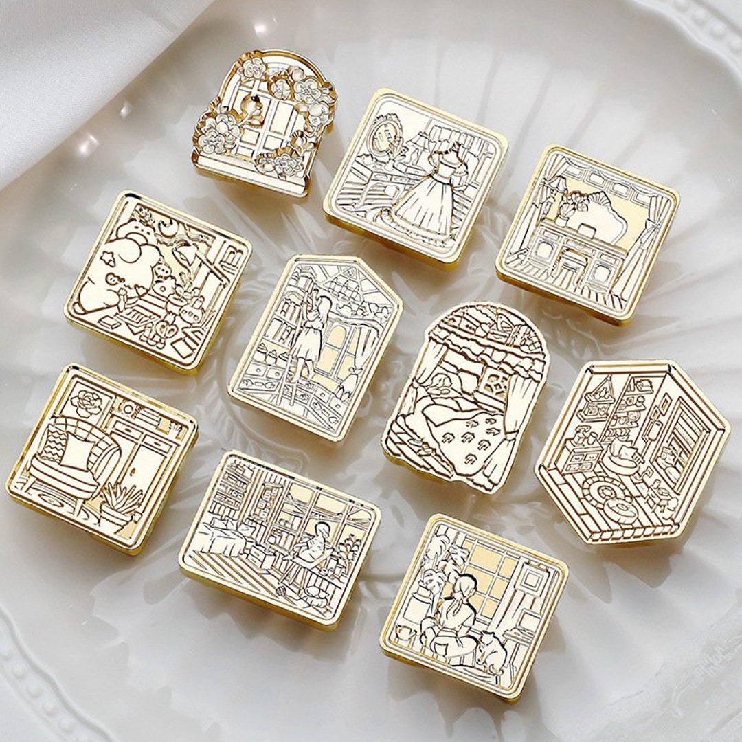 Room Flower Stamp Embossed Copper Head Metal Stamp Wax Seal Stamp for ...