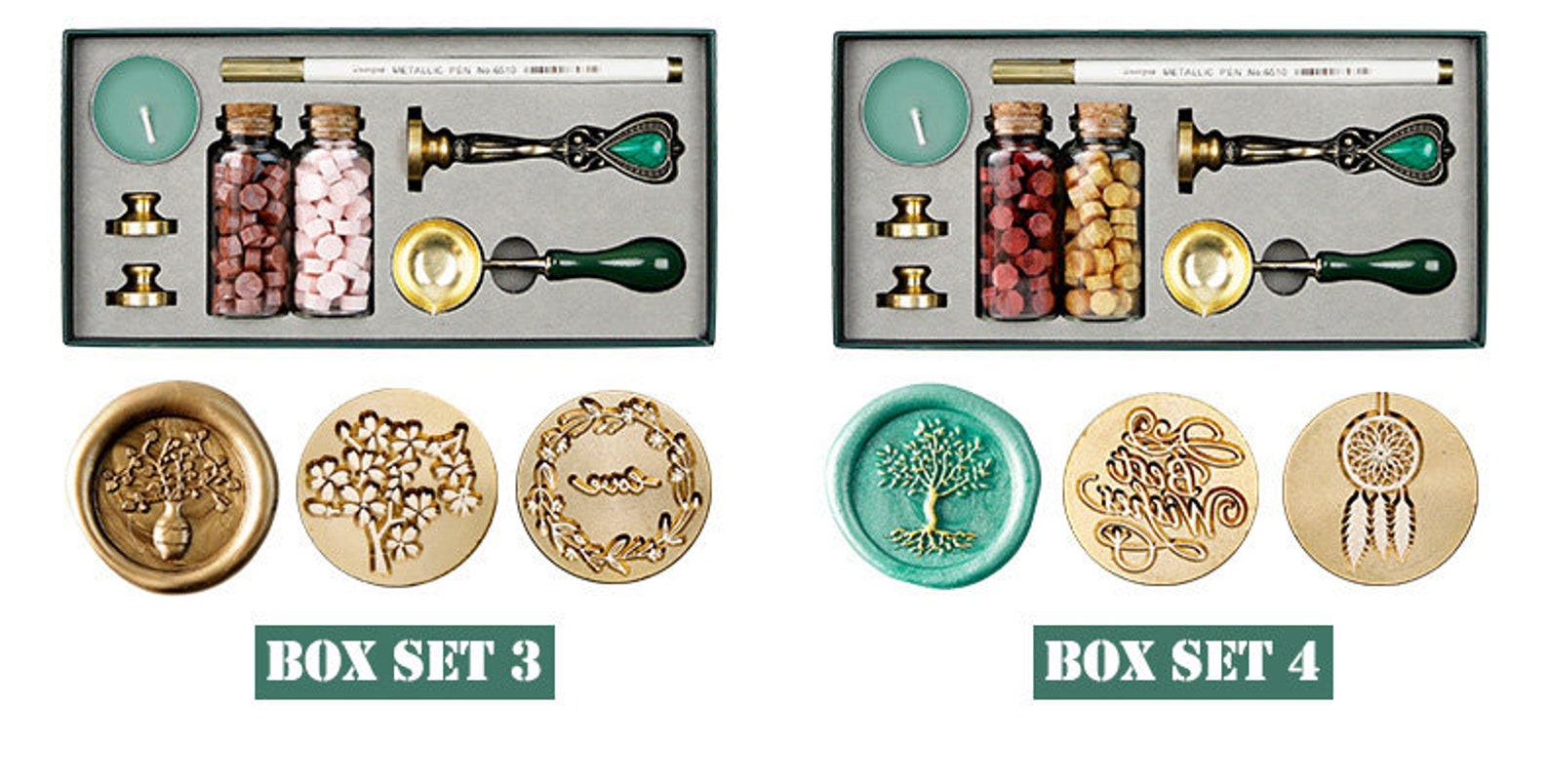 Green Gift Box, Wax Seal Stamp Gift Box, Wax Seal Stamp Box Set - Etsy